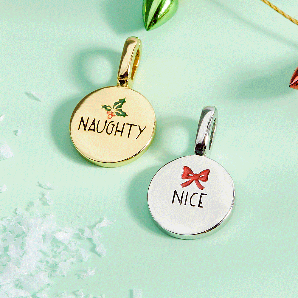 Harper Double Sided Naughty or Nice Charm